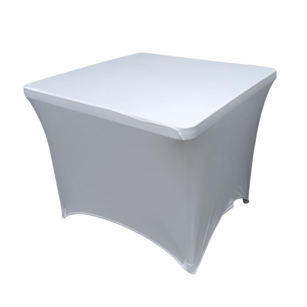 3ft Square Table with Spandex (White) - Four Legs Affair - Event ...
