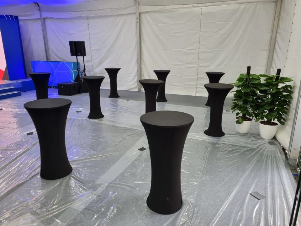 Bloom Bar Spandex Table (Black) - Four Legs Affair - Event Furniture Rental