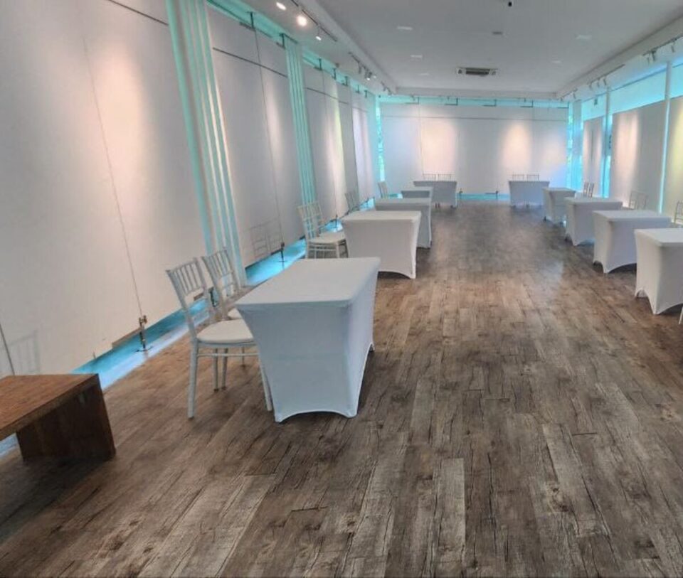 3ft Square Table with Spandex (White) - Four Legs Affair - Event ...