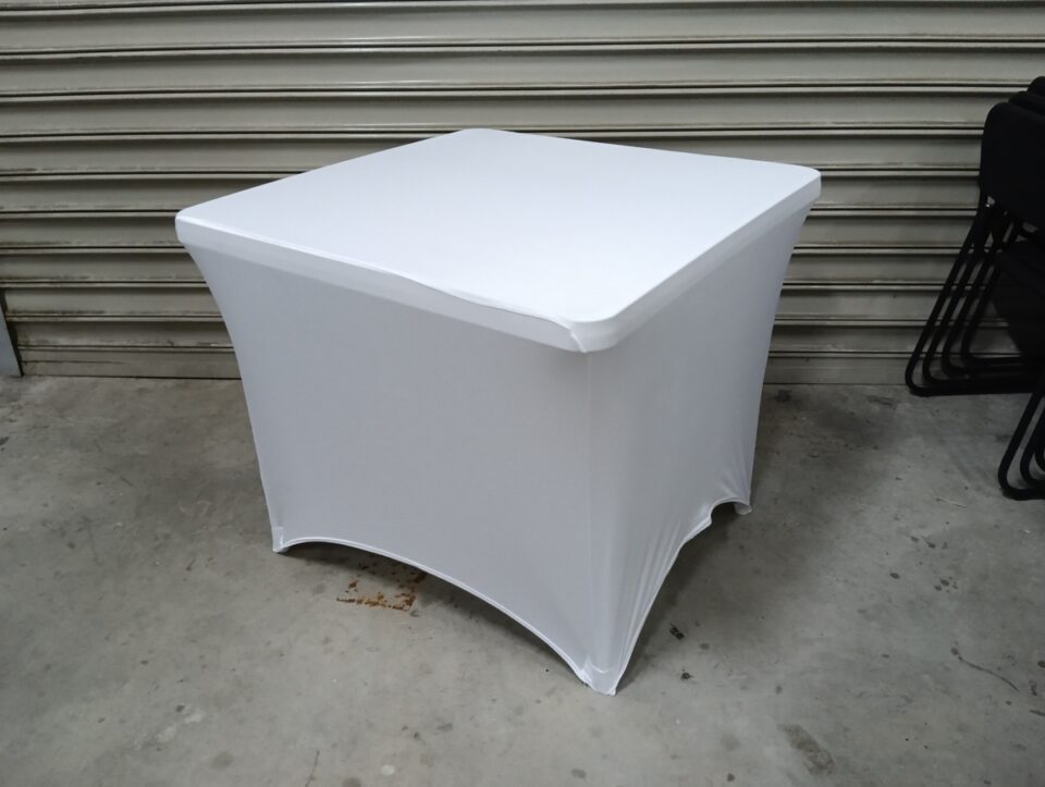 3ft Square Table with Spandex (White) - Four Legs Affair - Event ...