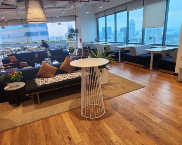 High Cage Bar Table (White) - Four Legs Affair - Event Furniture Rental